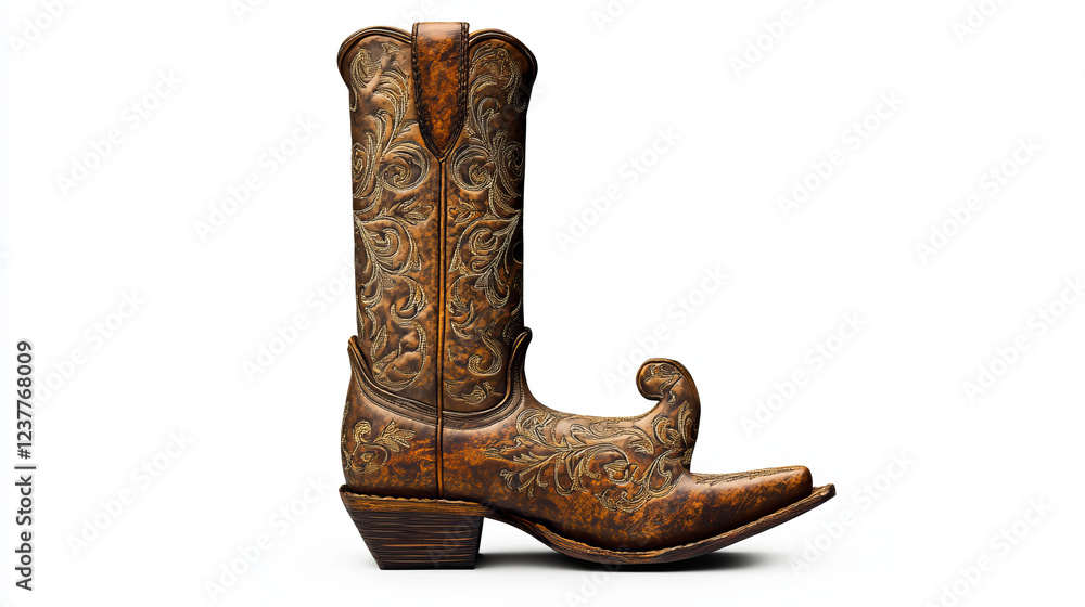 Letter L cowboy boot font, wild west typeface, western type, sheriff ...