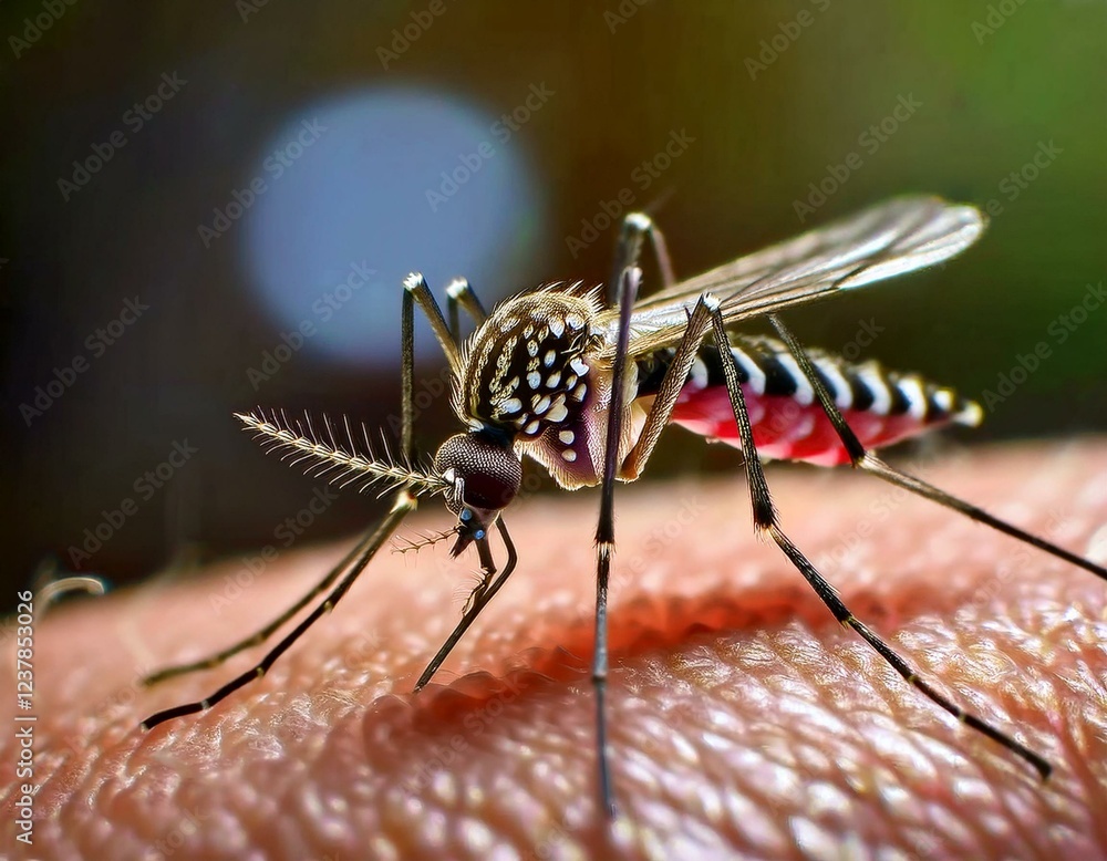 Zica virus aedes aegypti mosquito on human skin - Dengue, Chikungunya ...