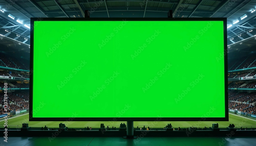 Green Screen Setup in a Football Stadium Scene Stock Illustration ...