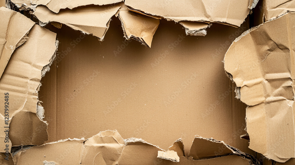 Damaged and crumpled cardboard delivery box showing signs of rough ...