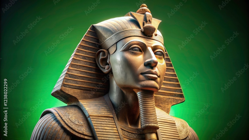 High-resolution 3D model: Ramesses II, Egypt's powerful pharaoh, stands ...