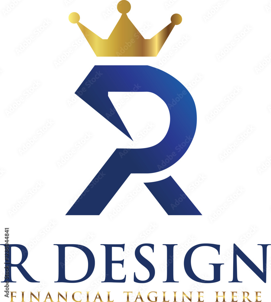 Crown Logo On Letter R with Star Icon. Crown Symbol Template Stock ...
