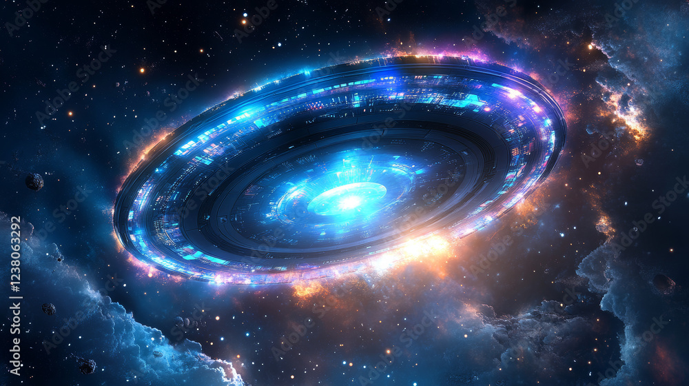 Stock-Illustration „HUD futuristic circular virtual portal. Double ...