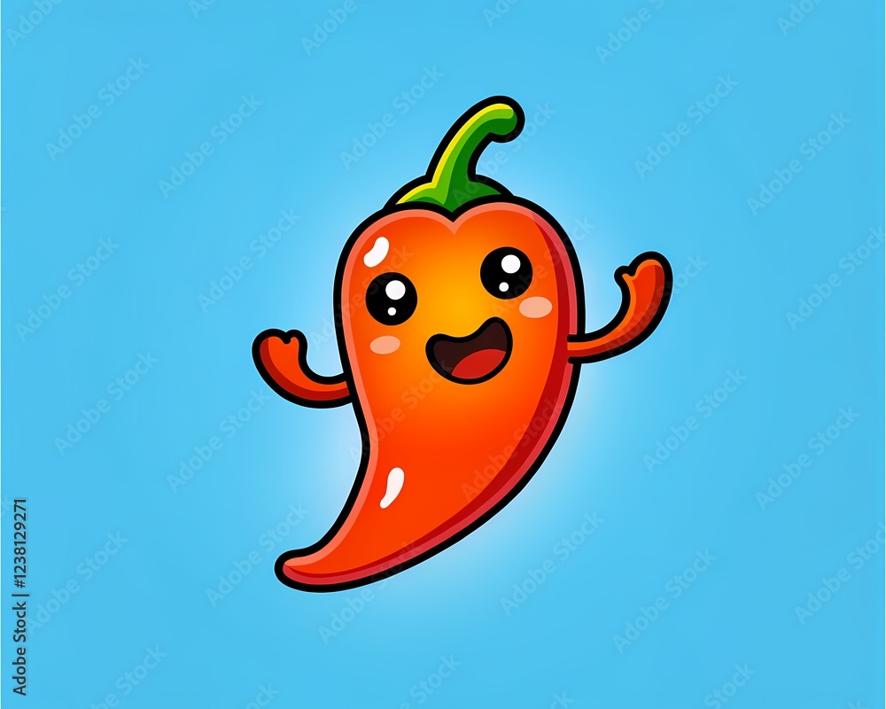 red hot chili pepper cartoon icon logo vector flyer poster banner ...