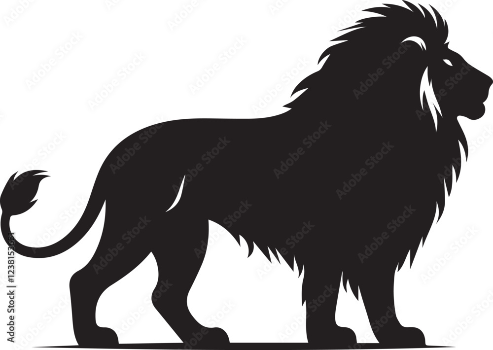 Black and White Lion Vector Silhouette – Powerful Lion Design for Logos ...