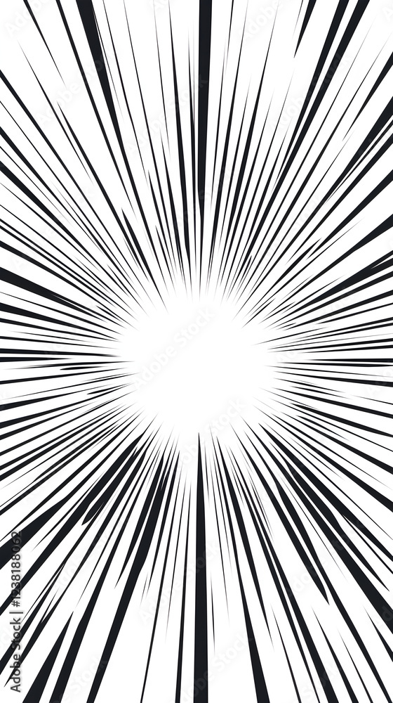 Ilustración de Stock Comic book black radial lines overlay on white ...