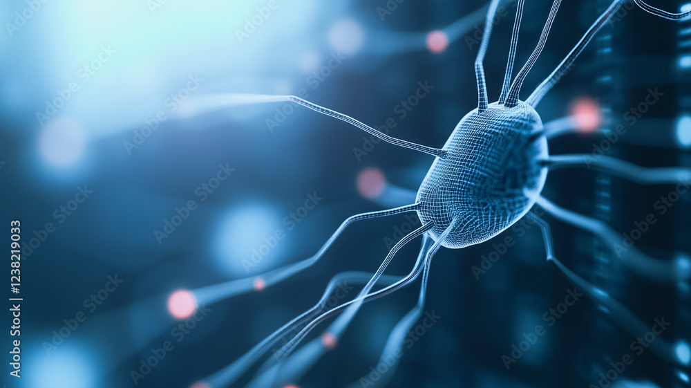 Neural Network: A microscopic view of a neuron with its intricate ...