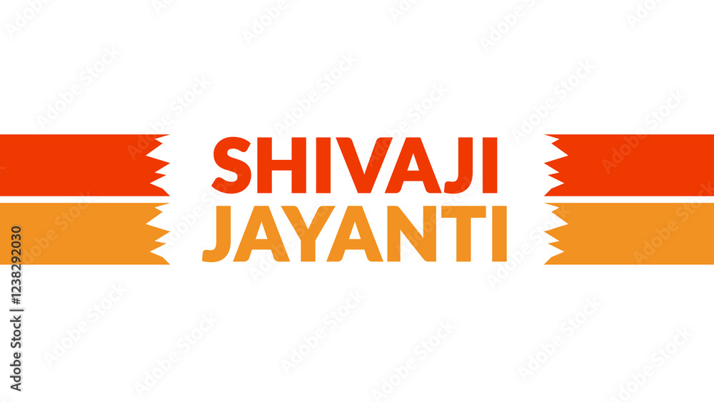 Shivaji Jayanti text with side lines on a White background. Which is ...