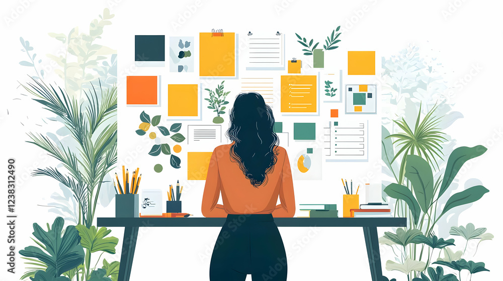 Visualizing Ideas: Planning & Design Process Stock Illustration | Adobe ...
