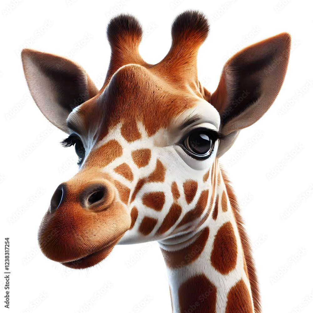 A giraffe’s face digital file in PNG format with a transparent back ...
