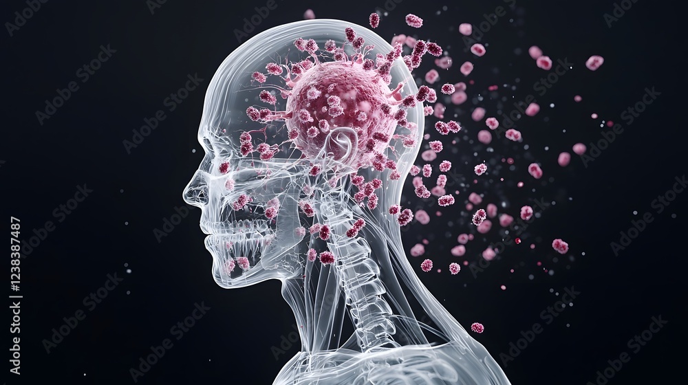 Hyper detailed medical of the human neck and upper chest region in x ...