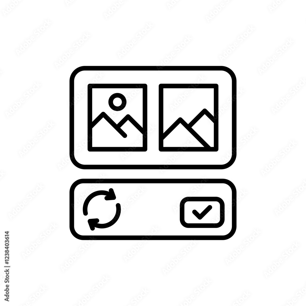 image captcha outline icons, minimalist vector illustration ,simple ...