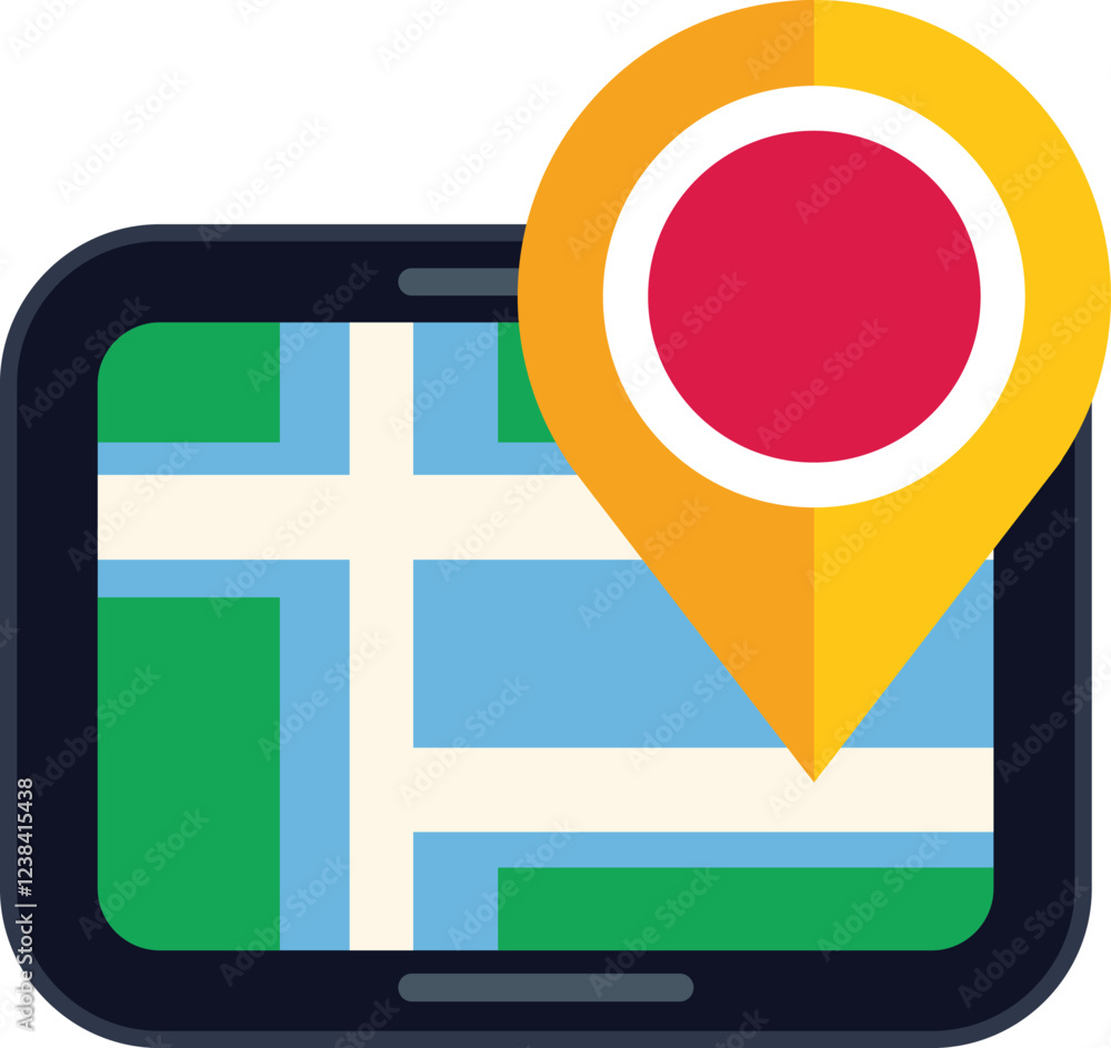 Vector de Stock Location pin icon marking a target destination on a ...