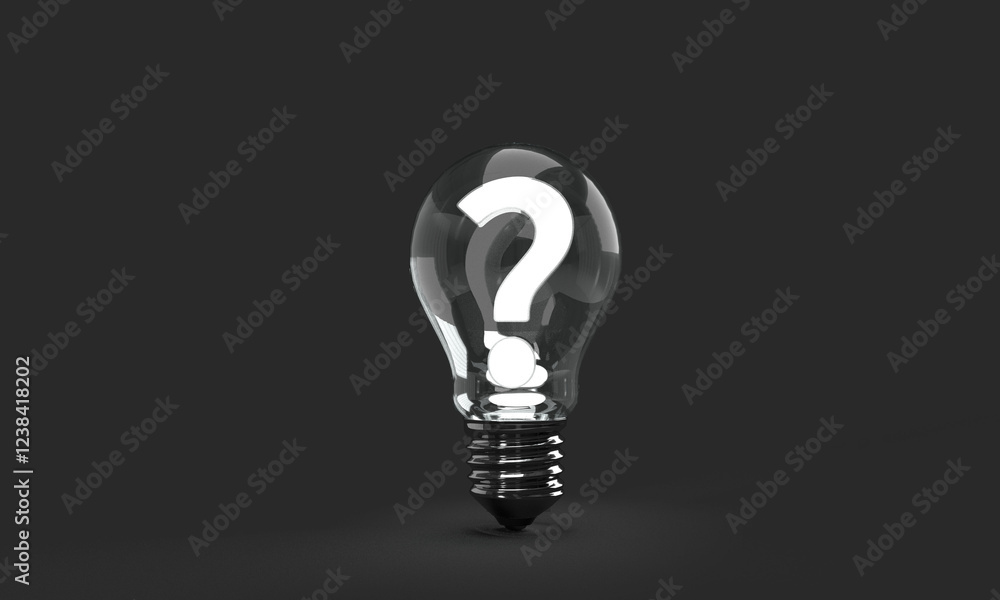 lightbulb lamp question mark object symbol sign solution idea business ...