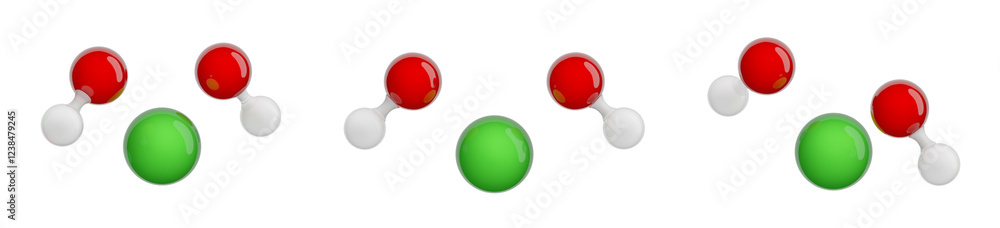 Molecule of Calcium Hydroxide. Set of views. Molecular formula: Ca(OH)2 ...