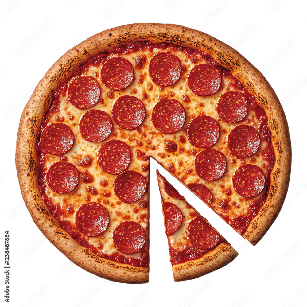 delicious pepperoni pizza freshly baked and ready to be enjoyed single ...