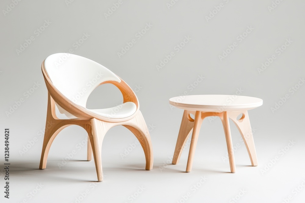 A simple image of a modular chair that transforms into a table ...