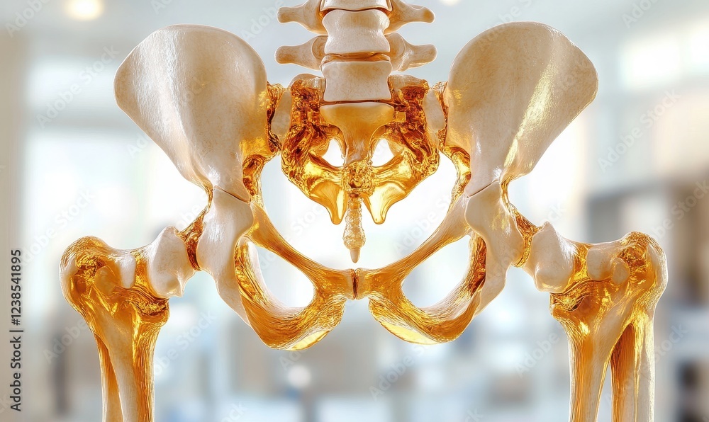 Ilustración de Stock Human Pelvis Anatomy, Detailed 3D Model of the Hip ...