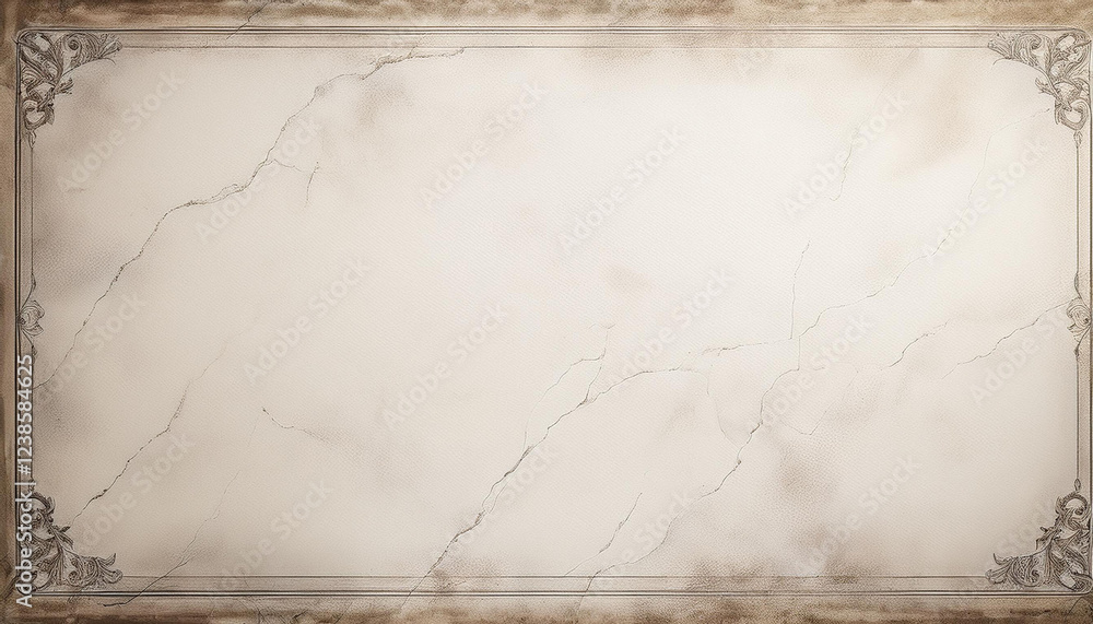 white background with old paper texture and antique grunge border with ...