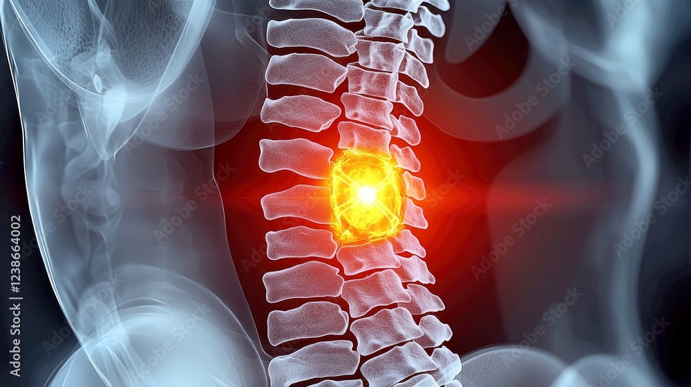 Ilustración de Stock Human Spine Anatomy: X-Ray Showing Vertebrae ...