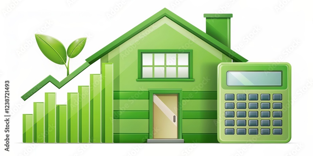 Green House, Rising Bar Graph, Calculator A Visual Representation of ...