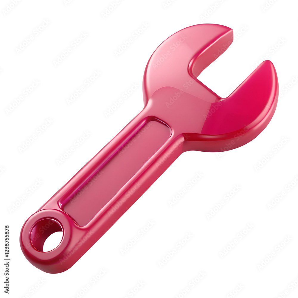 3d Red Wrench of Mechanic Tool Icon. Isolated on white background ...
