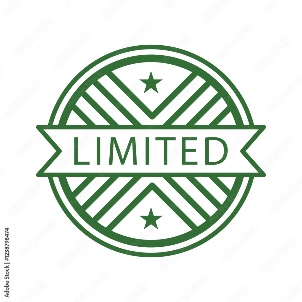 limited rubber stamp ribbon vector icon sticker minimalist design for ...