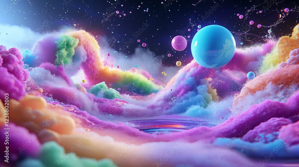 This 4K wallpaper showcases a captivating blend of vivid and fluid hues ...