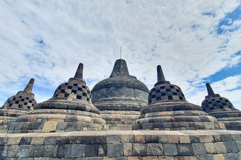 Ancient Stone Structures of Top of Borobudur Temple at Magelang ...