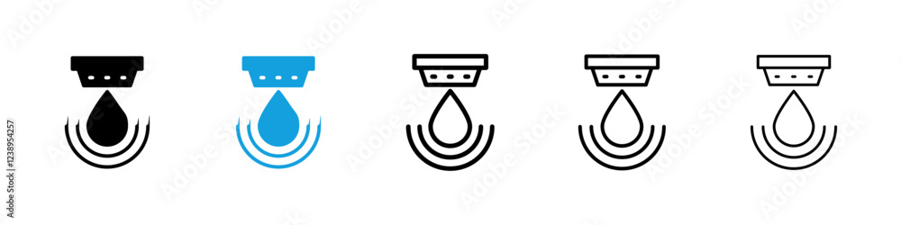 Water sensor icons in filled and outline versions for ui designs Stock ...