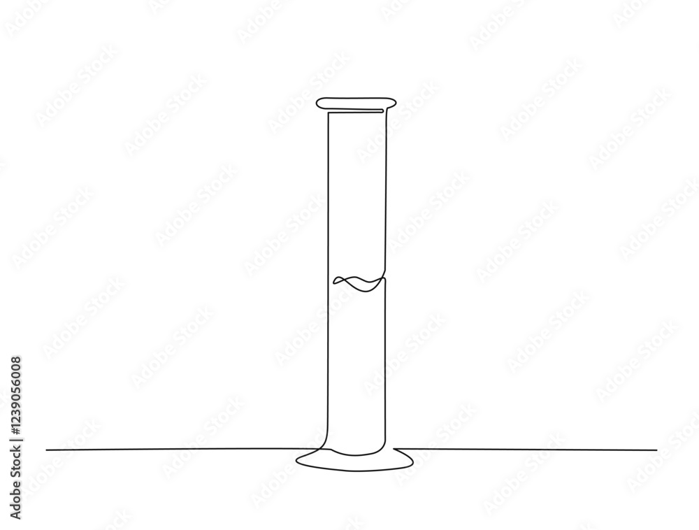 Continuous one line drawing of laboratory test tubes. laboratory ...