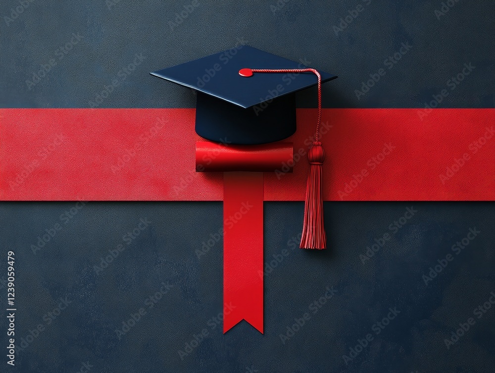 Celebrating academic achievements graduation cap and diploma studio ...