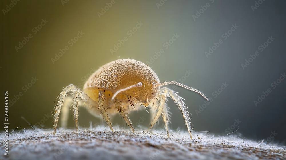 Magnified View of Tiny Dust Mite Under Microscope, Displaying Unique ...