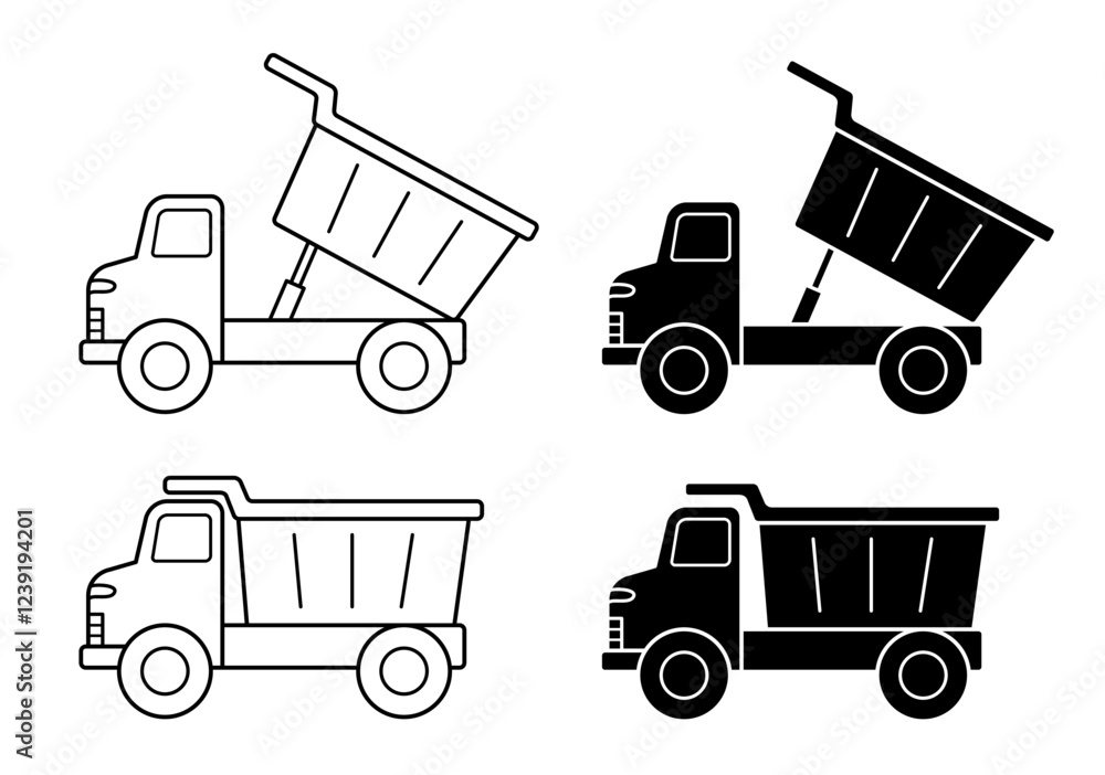 Cartoon Dump Truck Construction Vehicle Clipart on a Transparent ...