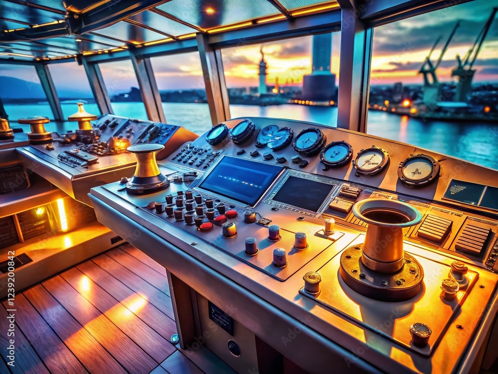 Ship Navigation Radar System: Close-up View of Rotating Antenna and ...