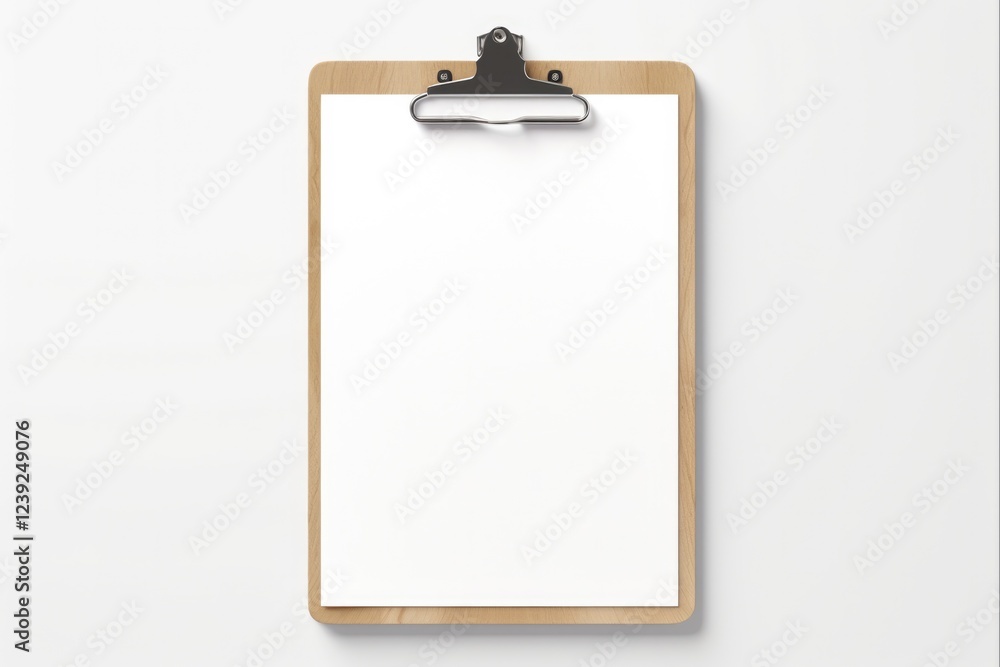 Wooden Clipboard with Blank A4 Paper Mockup Template. Real Photo ...