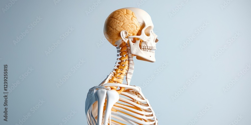 Science-inspired anatomy illustration of the human skeletal system ...