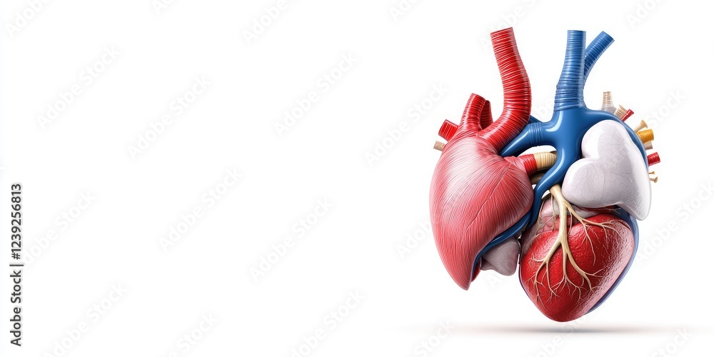 Labeled diagram of human organ systems, clear illustrations of heart ...