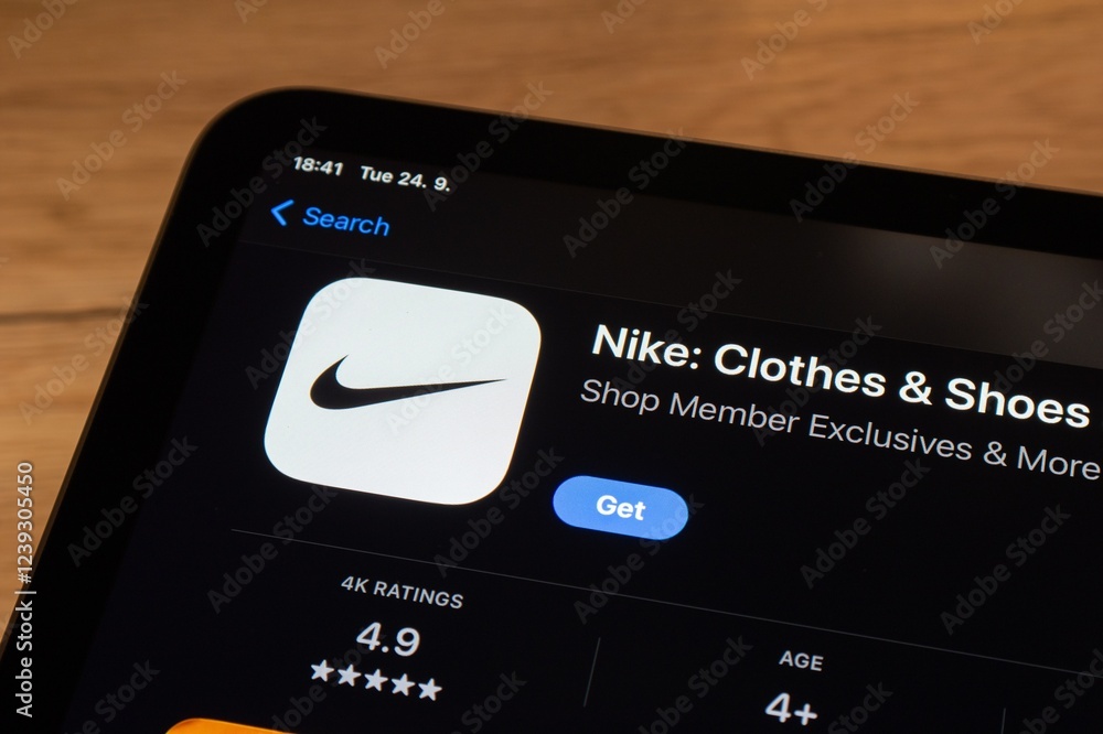 App store with Nike mobile application for online fashion and clothing ...