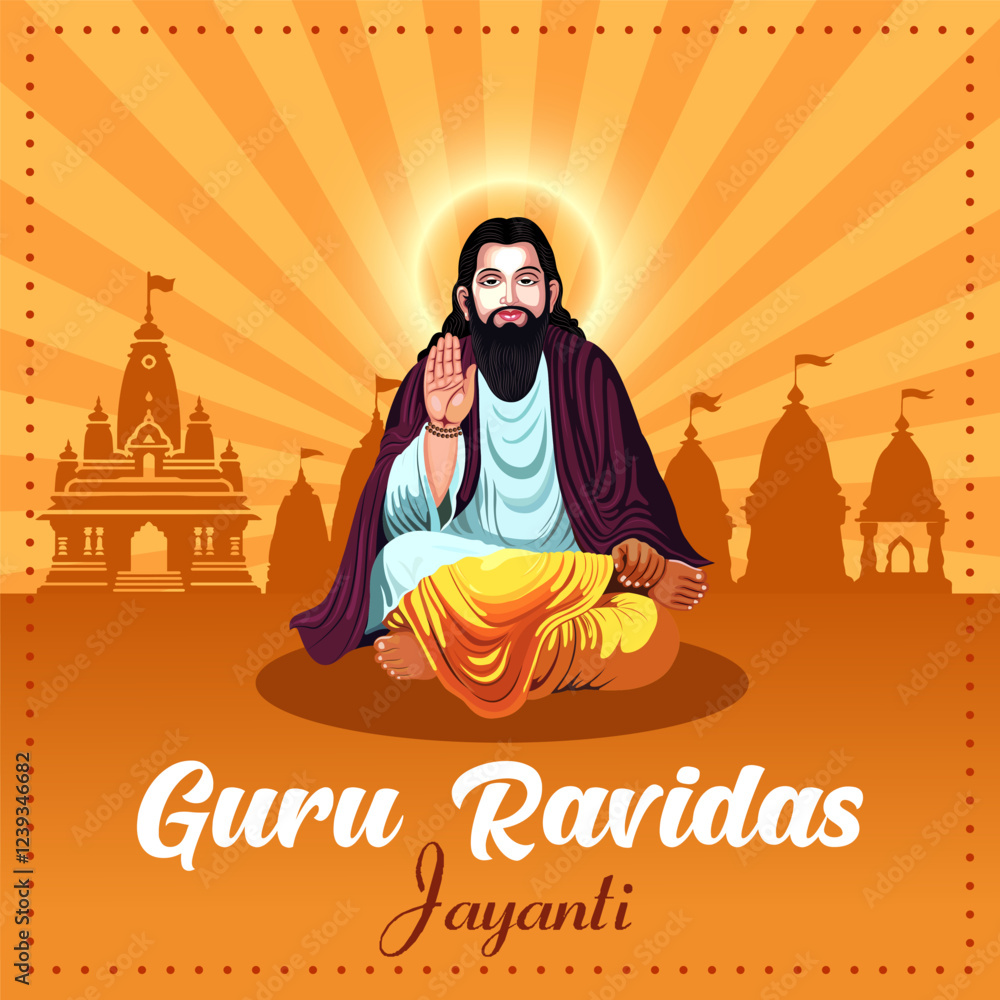 The image honors Guru Ravidas Jayanti, featuring Guru Ravidas in ...