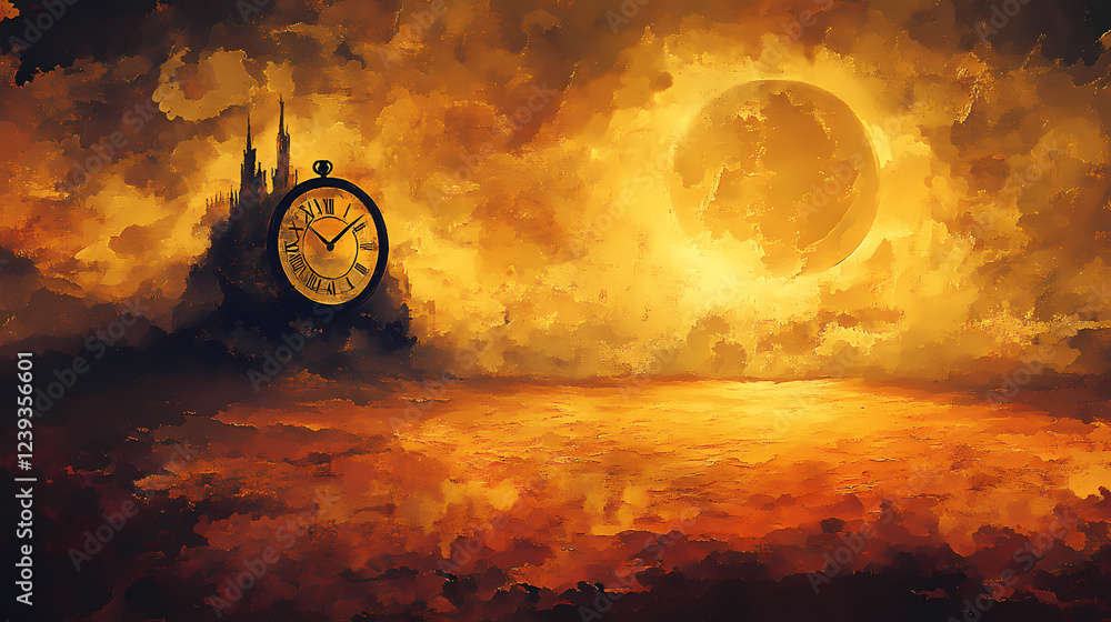 Stock-Illustration „History and time travel - layers of textures and ...