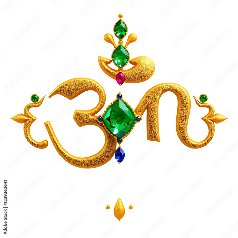 Indian Hinduism religious symbol golden text Om, aum, or oim meaning ...