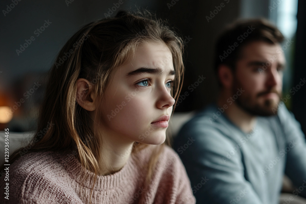 Generative AI Image of Family Couple in Conflict Highlighting Emotional ...