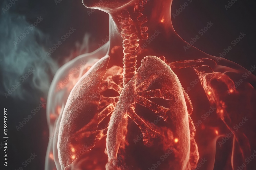 Respiratory virus infection and its effects on lung health depicted in ...