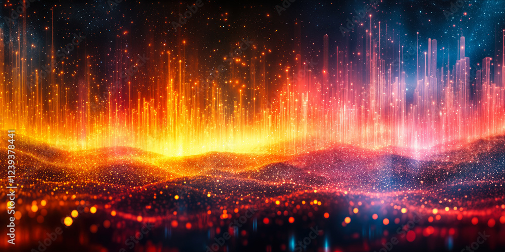 Vibrant Abstract Data Visualization Art Transforming Digital Archives ...