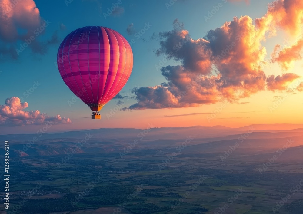 Marvel at stunning sunset vistas while floating above in a hot air ...