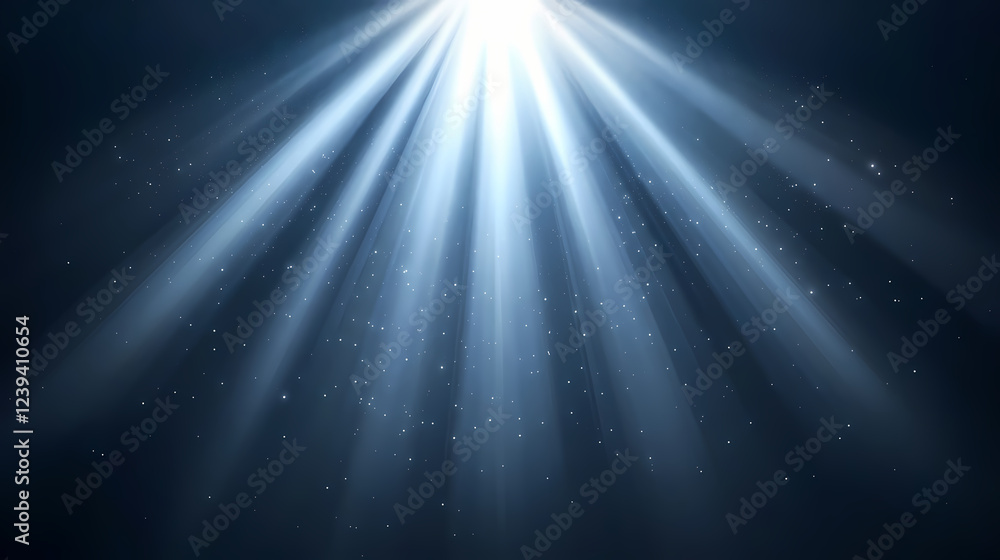 Rays of light emanating from top left light source isolated on ...
