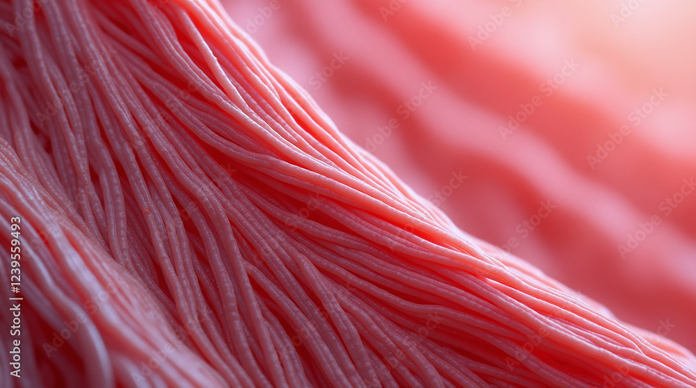 Human Muscle Fiber with Striations and Striated Fibers, Macro Close-up ...
