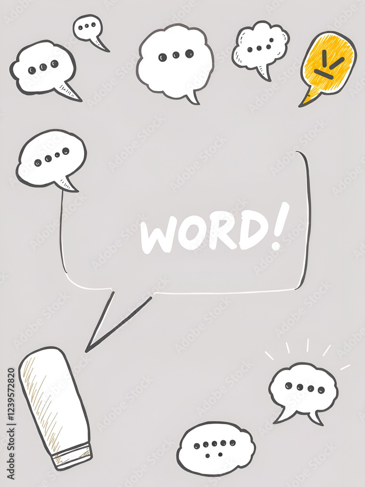 Cartoon sketch bubble. Background box, profanity speech, swearword ...