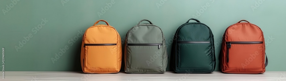 sustainable sports gear design style. Gym backpacks with clean lines ...
